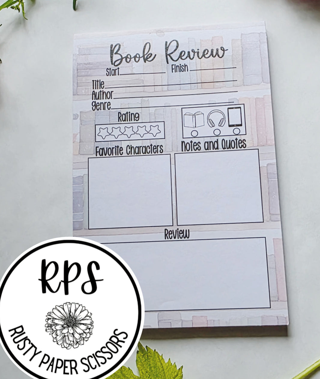 Book Review Sticky Notes – Rusty Paper Scissors